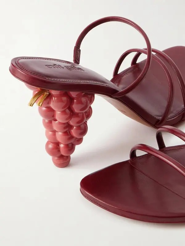 Cult Gaia Grape Leather Sandals - Red