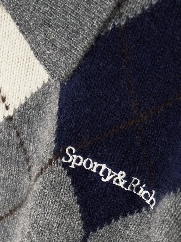 SPORTY & RICH Cashmere And Wool-blend Polo Sweater