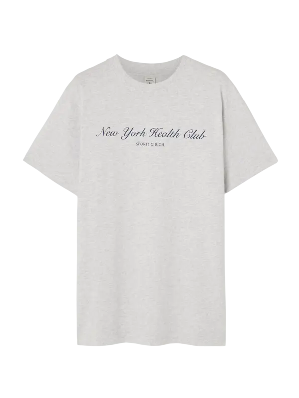 SPORTY & RICH Ny Health Club Printed T-shirt - Gray