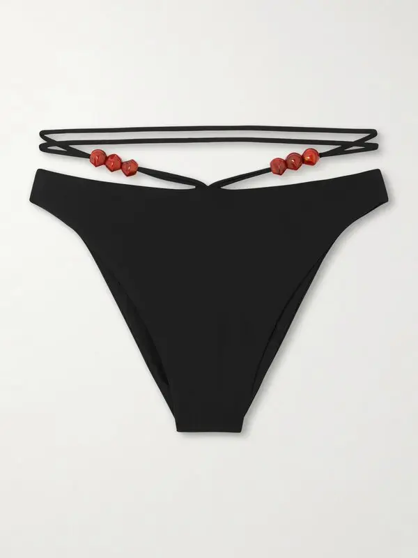 Magda Butrym Bead-embellished Bikini Briefs - Black