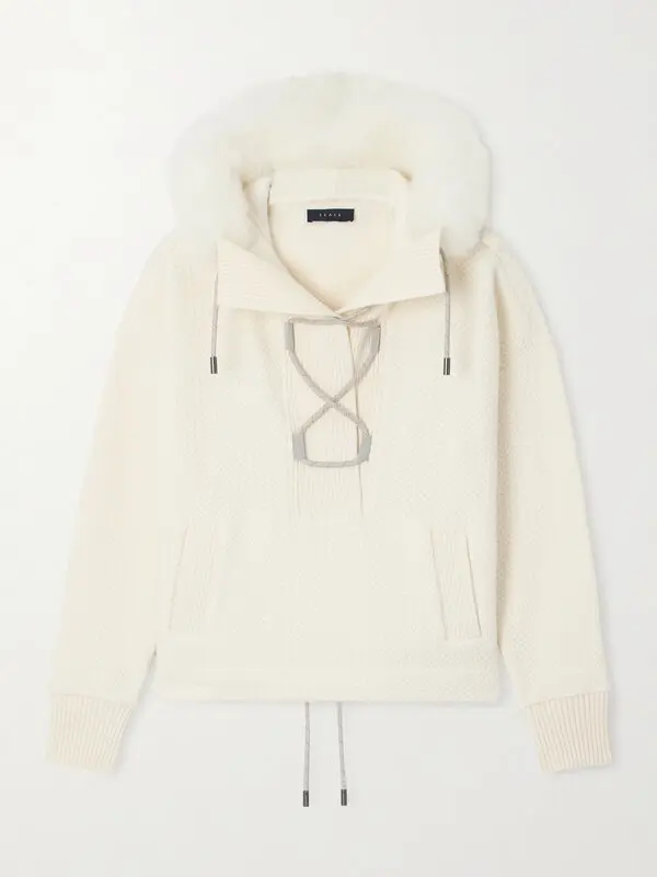 Sease Shearling-trimmed Wool Hoodie
