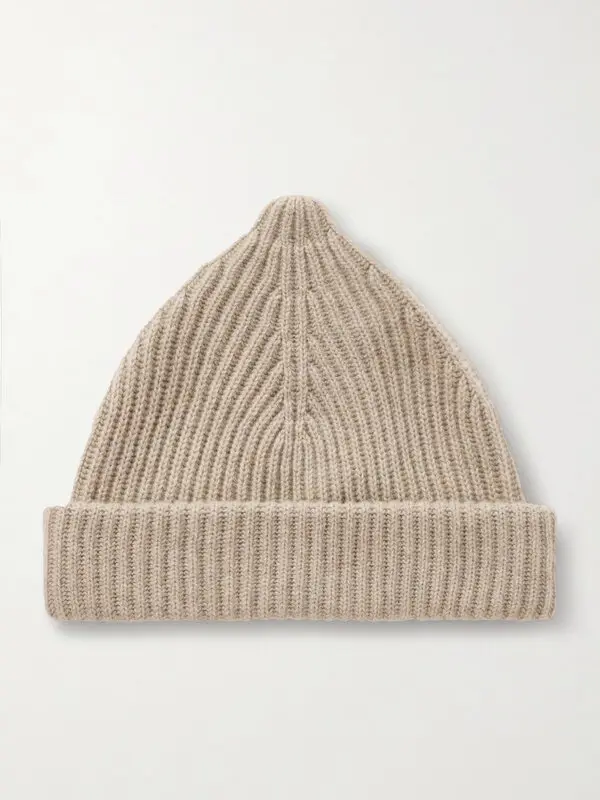 Loro Piana Juniper Ribbed Cashmere Beanie - Neutrals