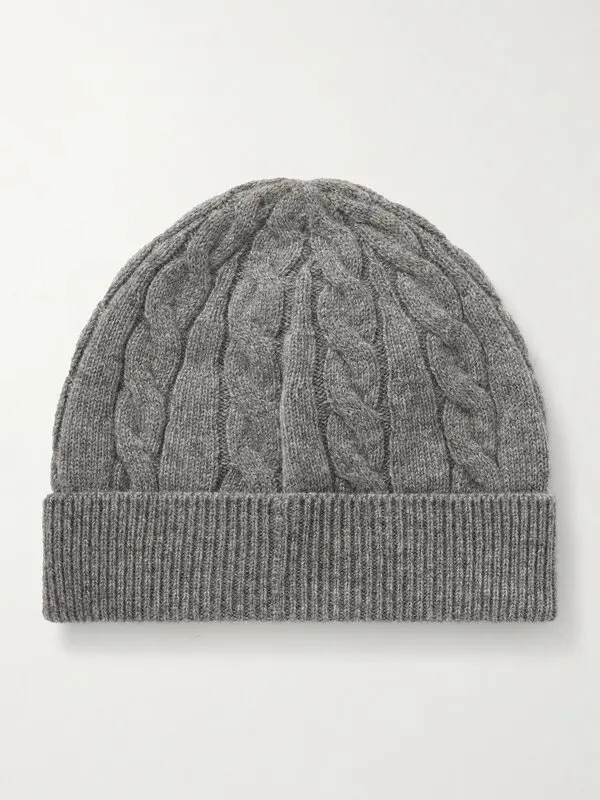 Loro Piana Cedar Cable-knit Cashmere Beanie - Gray