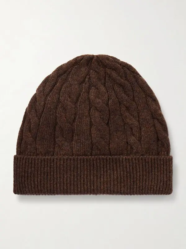 Loro Piana Cedar Cable-knit Cashmere Beanie - Brown