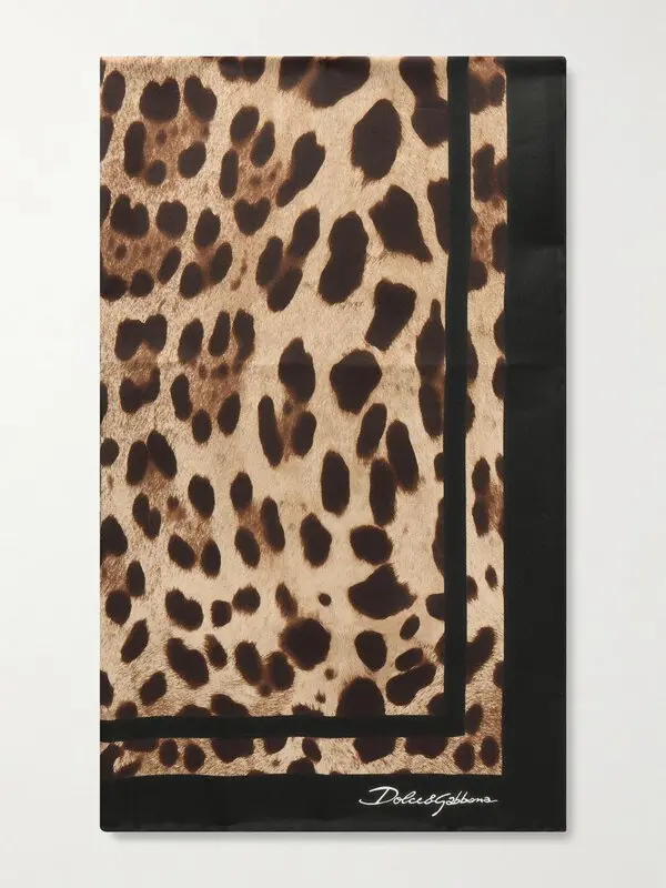 Dolce & Gabbana Leopard-print Silk-twill Scarf - Animal Print