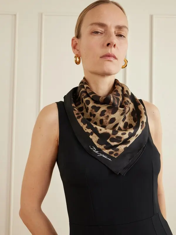 Dolce & Gabbana Leopard-print Silk-twill Scarf - Animal Print