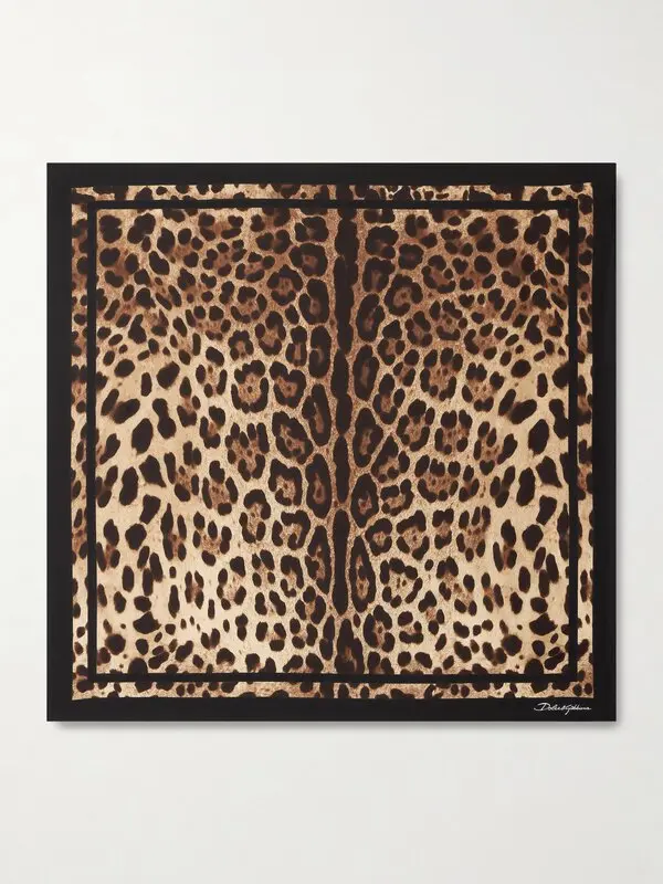 Dolce & Gabbana Leopard-print Silk-twill Scarf - Animal Print