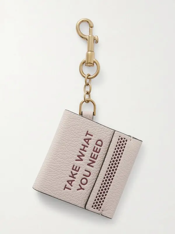 ANYA HINDMARCH Match Book Leather And Gold-tone Keychain - Cream