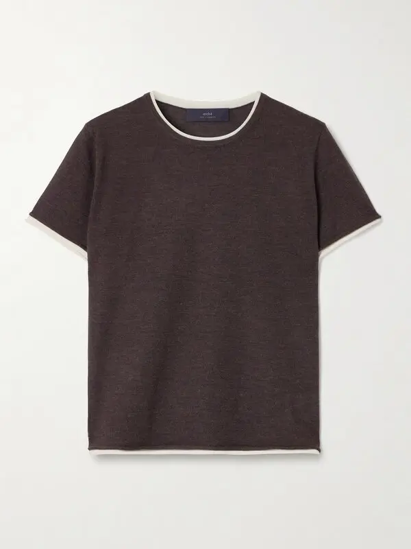 Arch4 Selcombe Layered Organic Cashmere Top - Brown