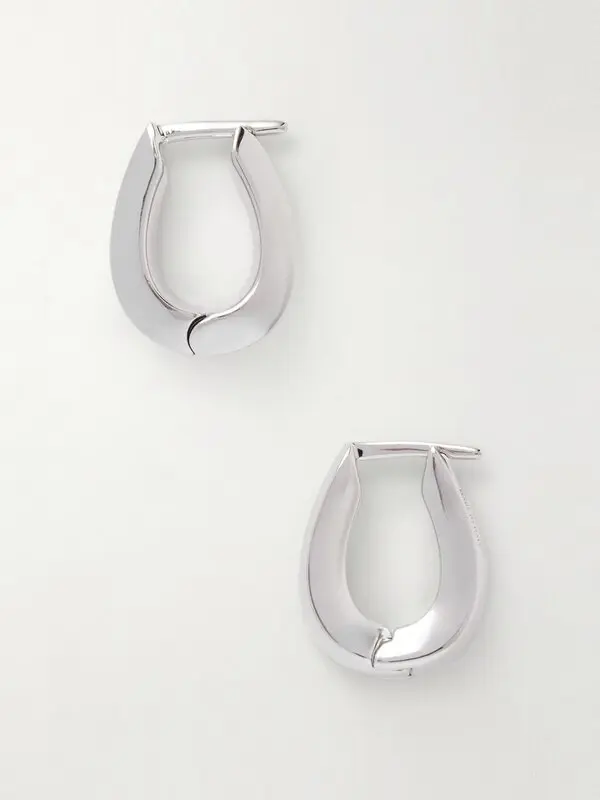 JIL SANDER Tone Hoop Earrings - Silver