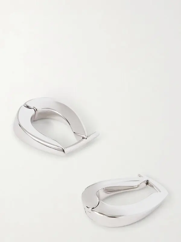 JIL SANDER Tone Hoop Earrings - Silver