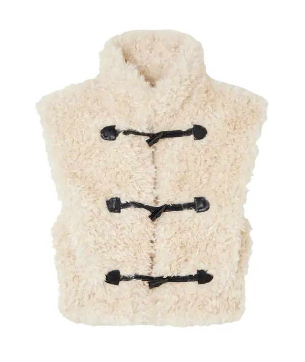 MARANT ETOILE Alisa Fleece Gilet - Ecru