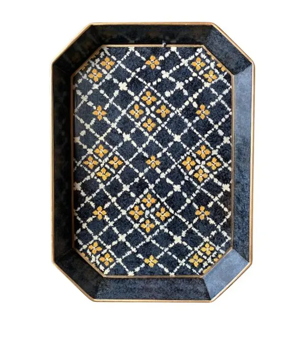 LES-OTTOMANS Iron Mosaic Tray - Black