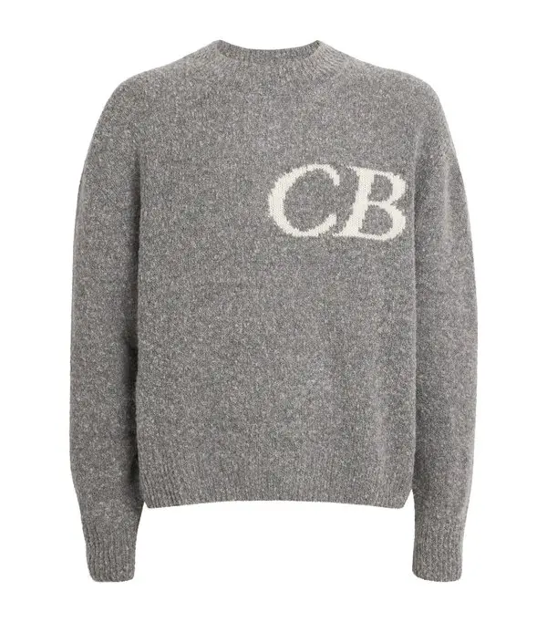COLE BUXTON Wool-blend Logo Sweater - Grey