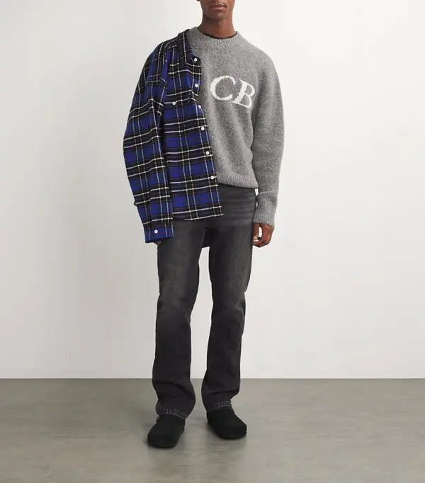 COLE BUXTON Wool-blend Logo Sweater - Grey