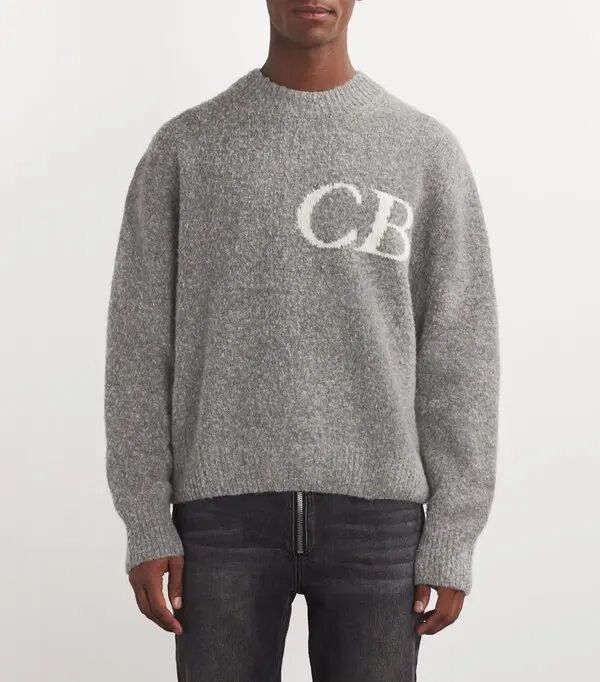 COLE BUXTON Wool-blend Logo Sweater - Grey