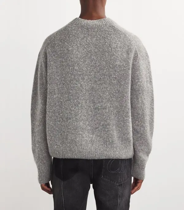 COLE BUXTON Wool-blend Logo Sweater - Grey