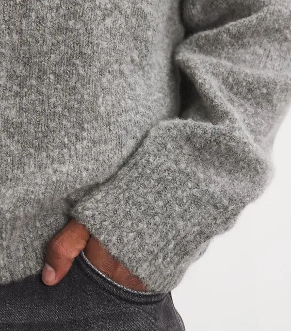 COLE BUXTON Wool-blend Logo Sweater - Grey
