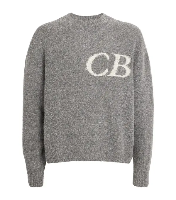 COLE BUXTON Wool-blend Logo Sweater - Grey