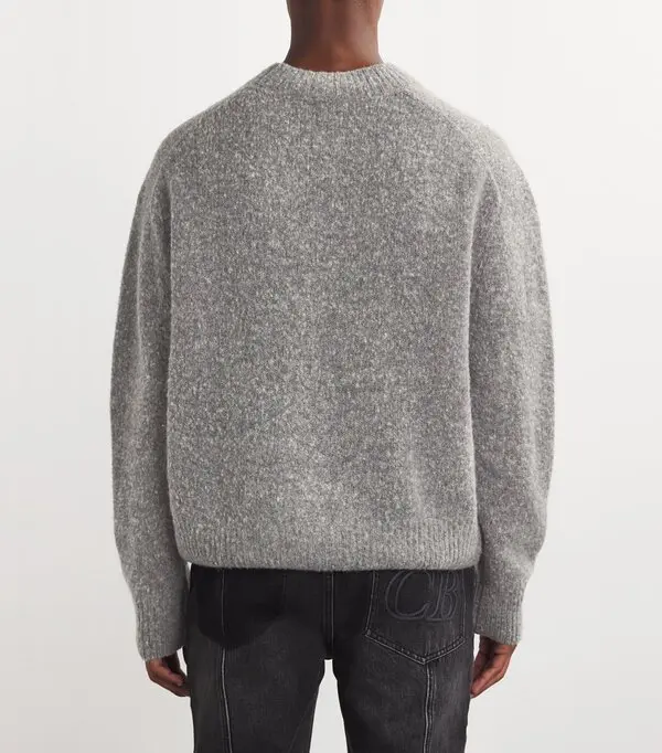 COLE BUXTON Wool-blend Logo Sweater - Grey