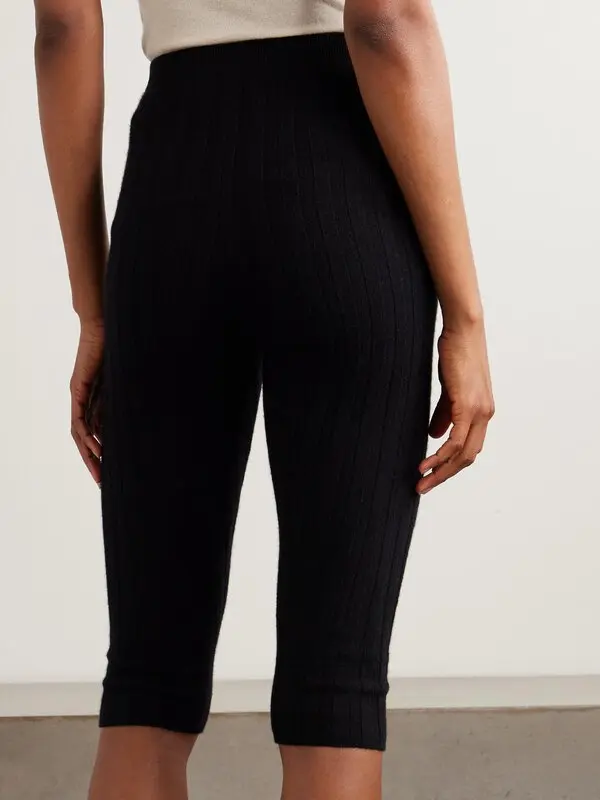 THE ELDER STATESMAN Diana Ribbed Cashmere Leggings