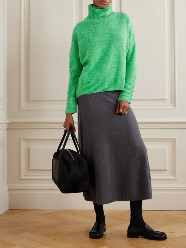 LISA YANG Heidi Cashmere Turtleneck Sweater - Green