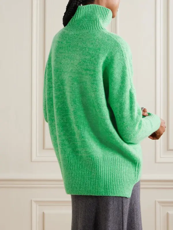 LISA YANG Heidi Cashmere Turtleneck Sweater - Green