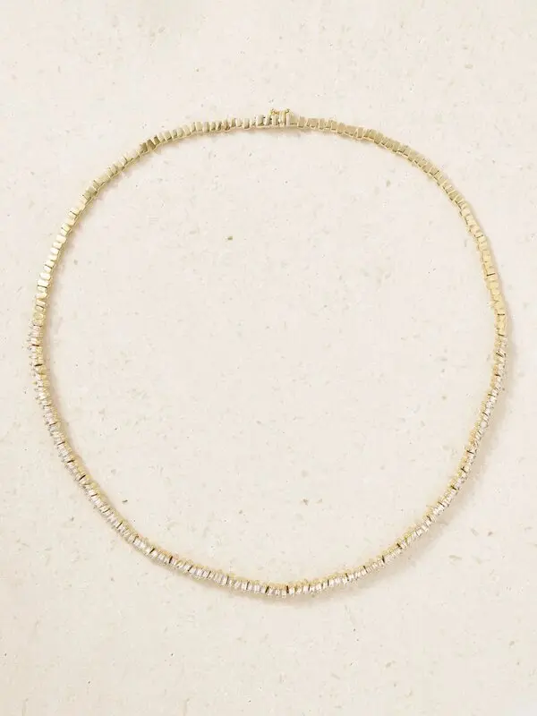 SUZANNE KALAN 18-karat Diamond Tennis Necklace - Gold