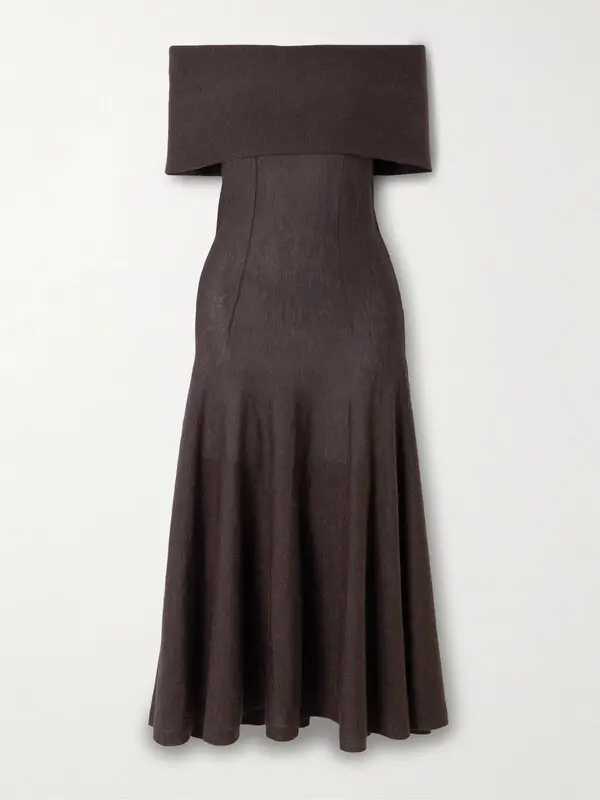 Arch4 Marilyn Off-the-shoulder Cashmere Midi Dress
