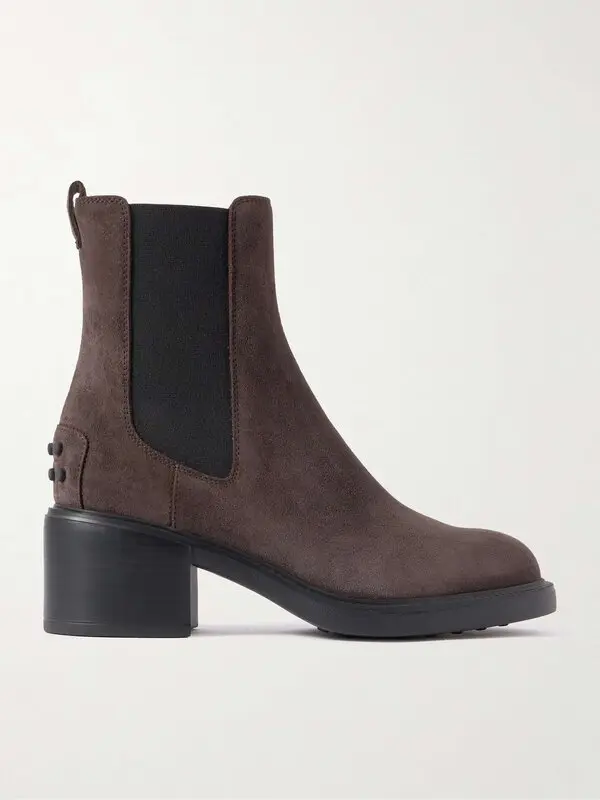 TOD'S Suede Chelsea Boots - Chocolate