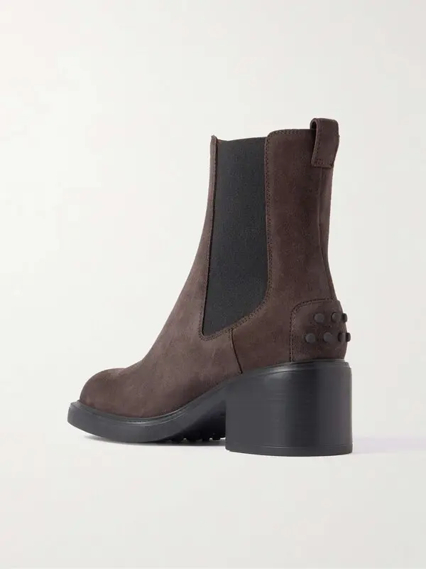 TOD'S Suede Chelsea Boots - Chocolate
