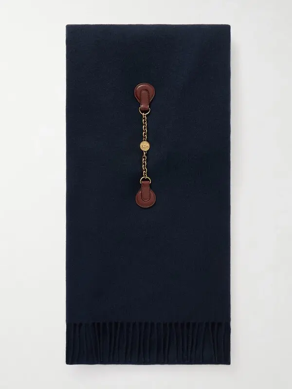 Missoni Embellished Fringed Wool Scarf - Blue