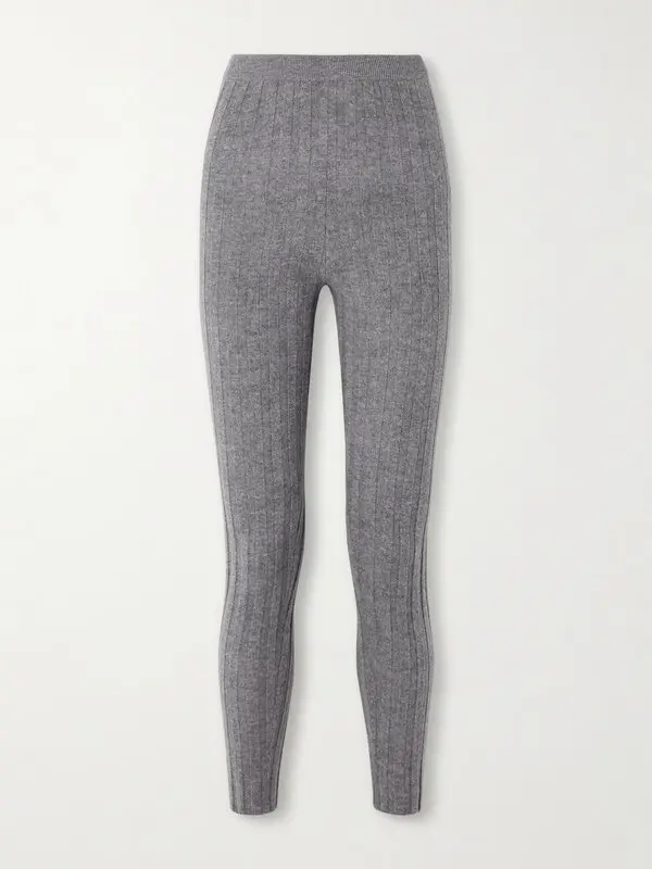 THE ELDER STATESMAN Ribbed Cashmere Leggings