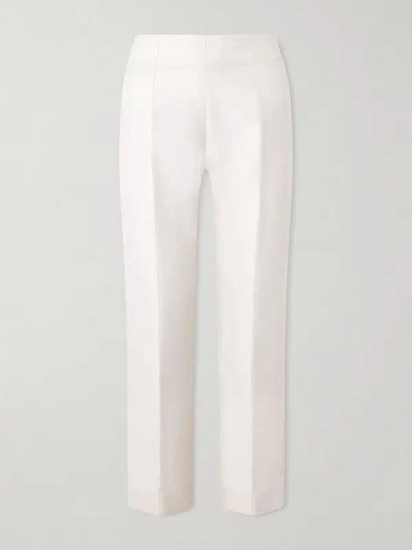 TOTEME Wool And Silk-blend Straight-leg Pants - Ecru