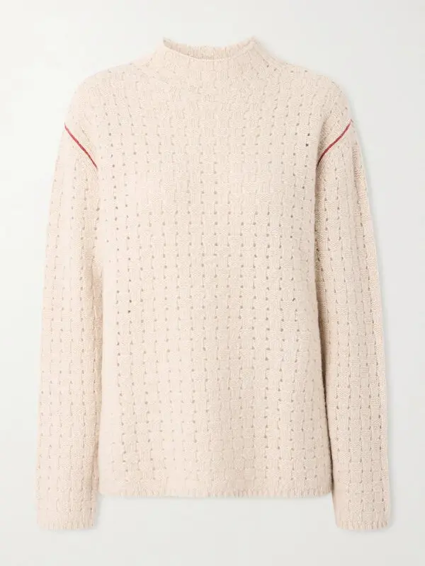 THE ELDER STATESMAN Glacier Open-knit Cashmere Sweater