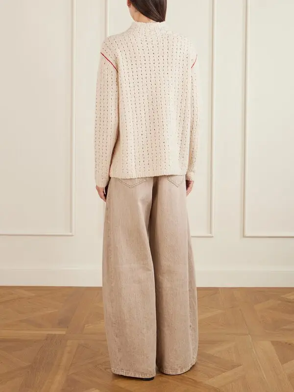 THE ELDER STATESMAN Glacier Open-knit Cashmere Sweater
