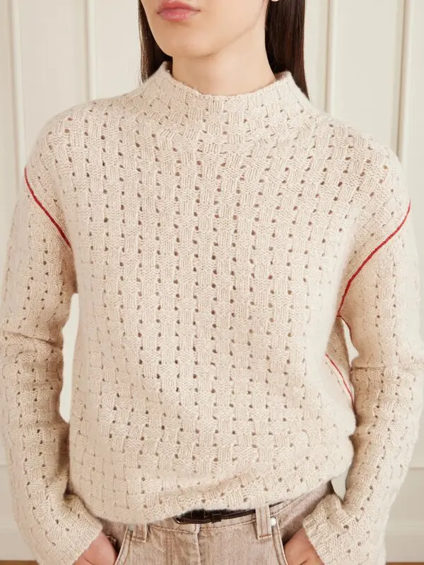 THE ELDER STATESMAN Glacier Open-knit Cashmere Sweater