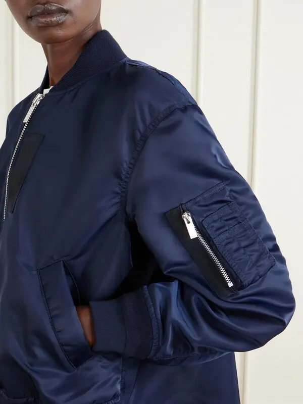 Sacai Pleated Padded Shell Bomber Jacket - Blue