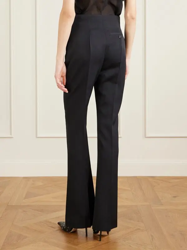 Alexander McQueen Pleated Zip-detailed Flared Pants