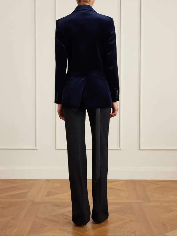 Victoria Beckham Satin-trimmed Velvet Blazer