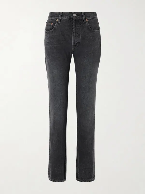 Saint Laurent High-rise Straight-leg Jeans - Black