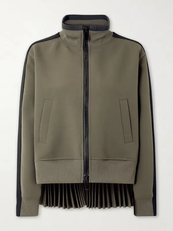 Sacai Pleated Tech-jersey Blouson Jacket