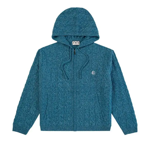 ERIC EMANUEL Ee Cable Knit Zip-up - Blue