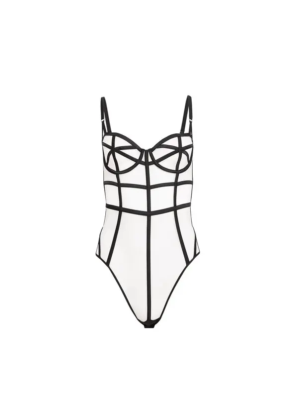 Fleur Du Mal Caged Bodysuit - Black