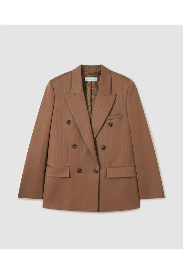 Stella McCartney Oversized Pinstripe Double-breasted Blazer - Neutral