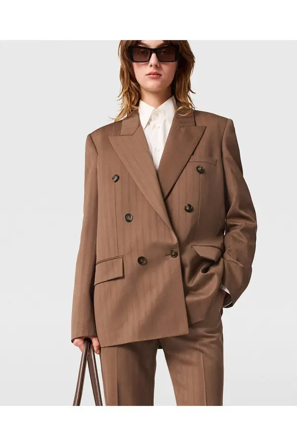 Stella McCartney Oversized Pinstripe Double-breasted Blazer - Neutral