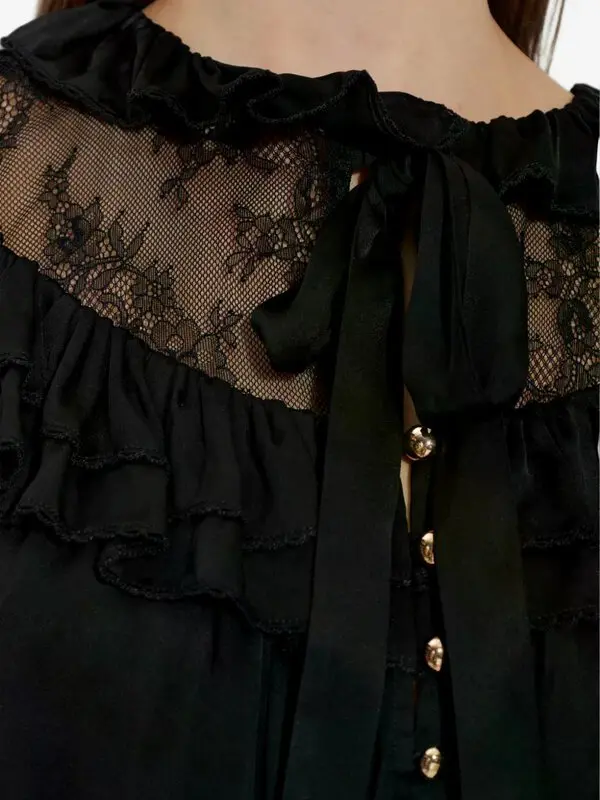SELF-PORTRAIT Lace Ruffled Blouse