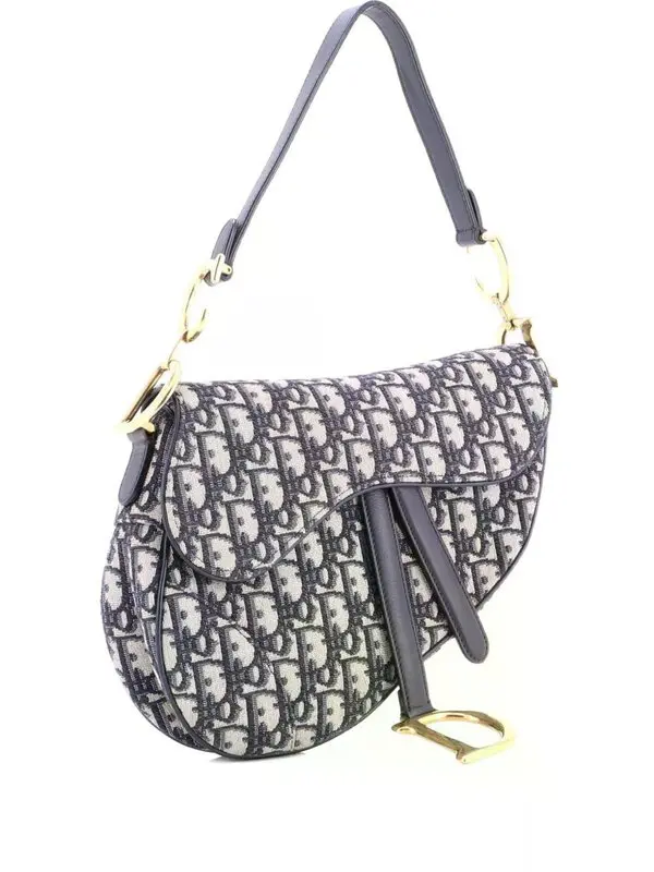 Dior Saddle Handbag Oblique Canvas Medium - Blue