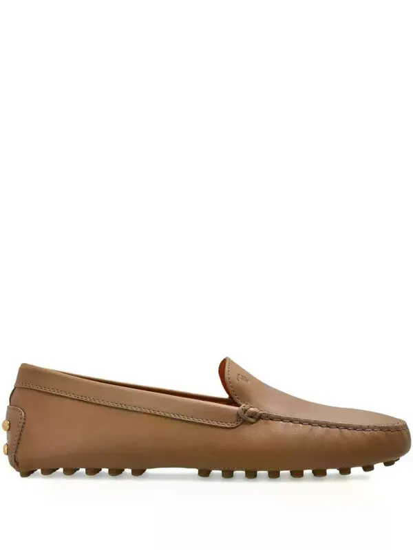 TOD'S Studded Leather Loafers - Neutrals