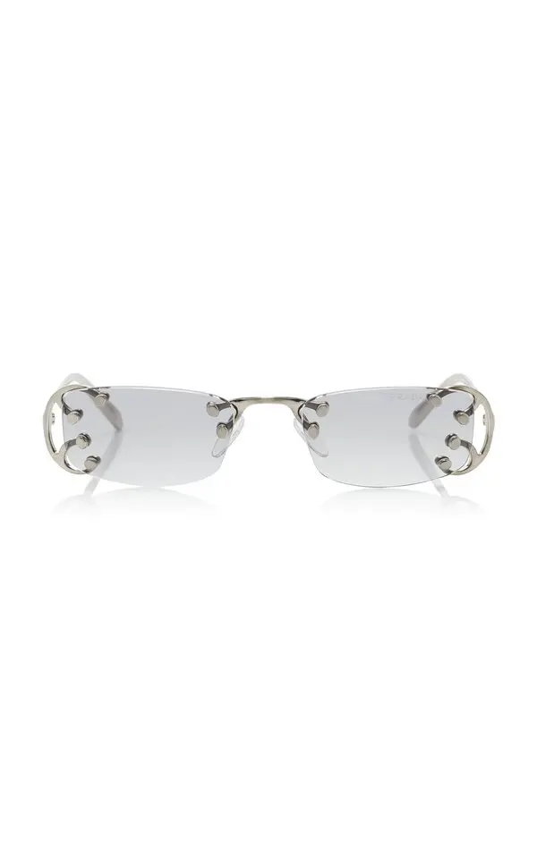 Prada Rimless Square-frame Sunglasses - Silver
